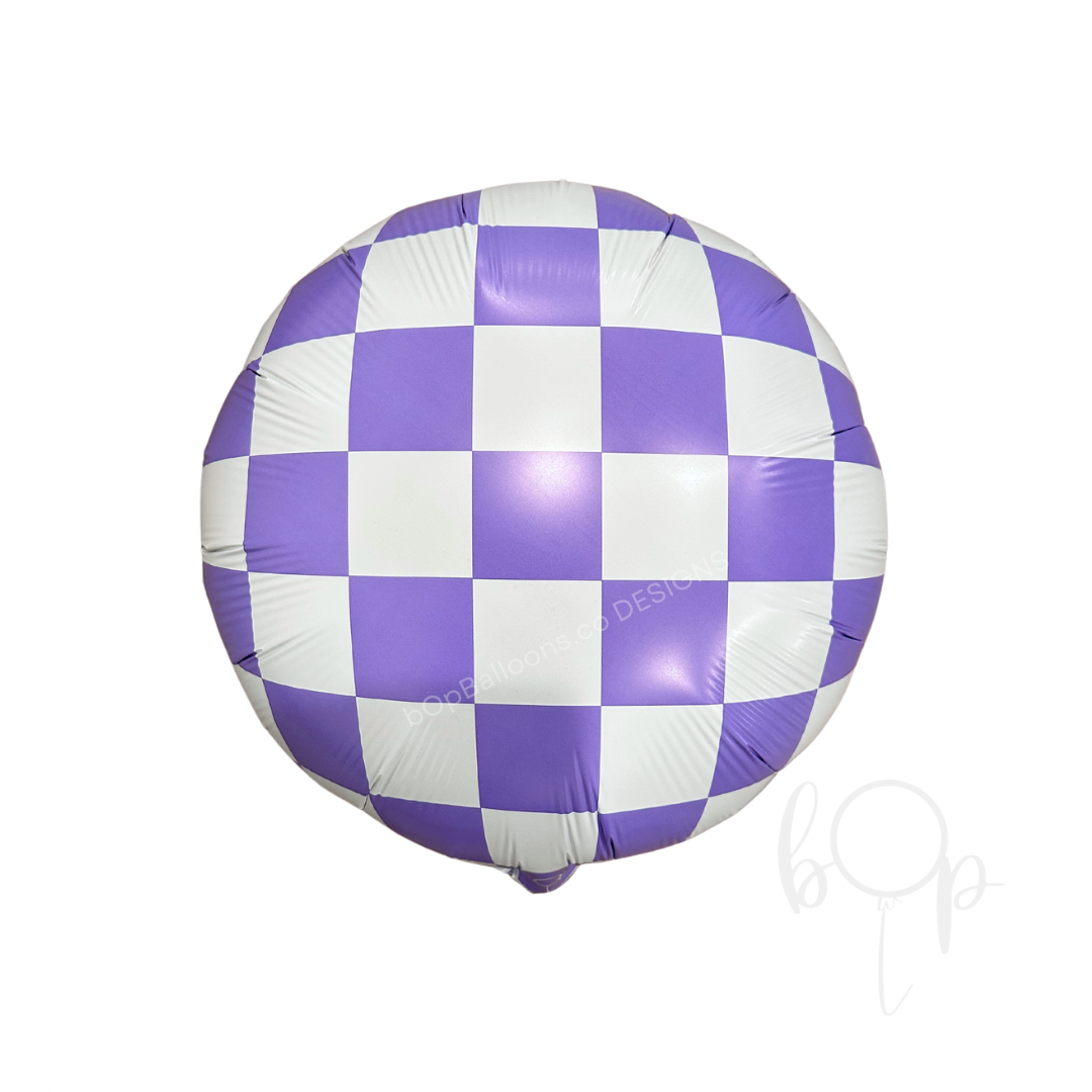 Check It: Lavender and White Checkered Balloon – bOp Balloons